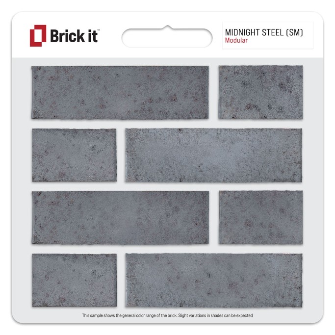 Midnight Steel Smooth | Thin Brick Wall Veneer | Brick it®